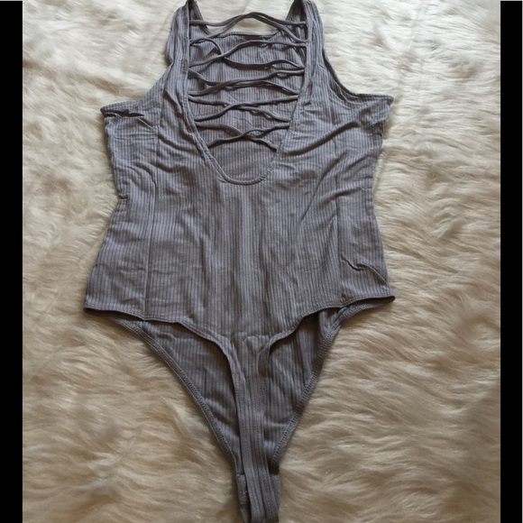 PINK Victoria's Secret | Tops | Nip Vs Pink Highneck Ribbed Bodysuit ...