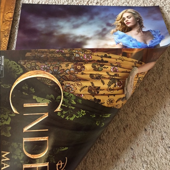 Disney | Other | Disney Cinderella Live Action Double Sided Poster ...