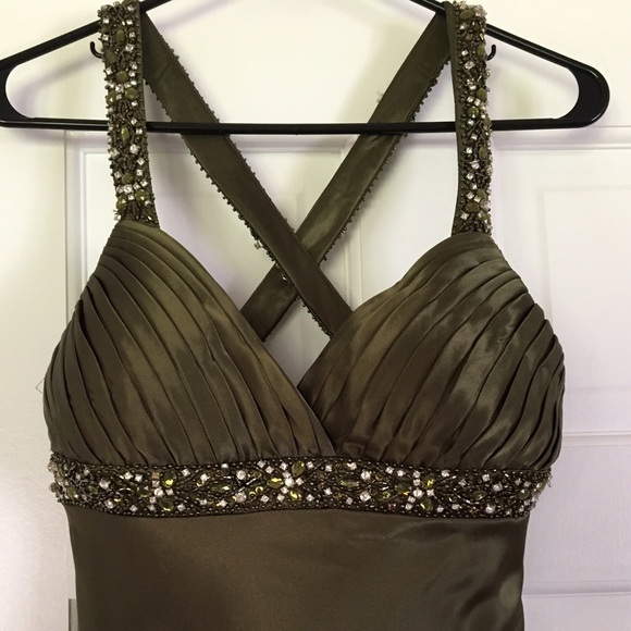 Xscape | Dresses | Xscape Olive Green Prom Dress | Poshmark