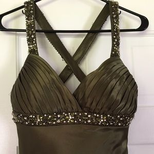 Xscape | Dresses | Xscape Olive Green Prom Dress | Poshmark