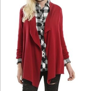 Hot Topic | Sweaters | Burgundy Black Mystic Eye Flyaway Cardigan ...
