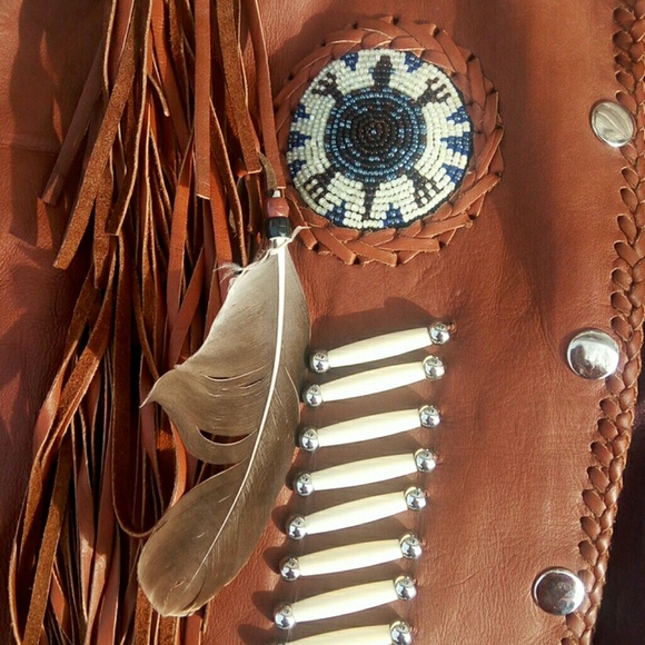 original vest by Shaf | Jackets & Coats | Native Leather Vest Hand Made ...