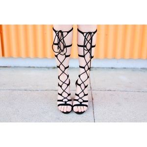 ASOS | Shoes | Black Boho Chic Knee High Gladiator Sandal | Poshmark