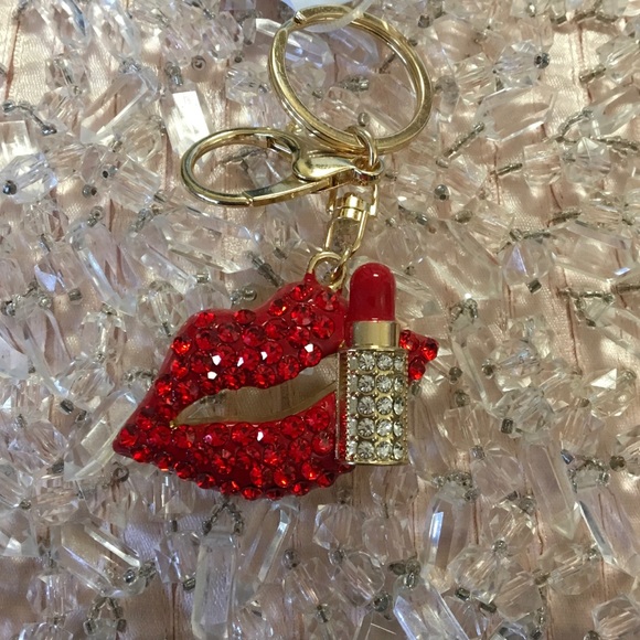 Accessories | Lipstick New Key Chain Rhinestone Llavero | Poshmark