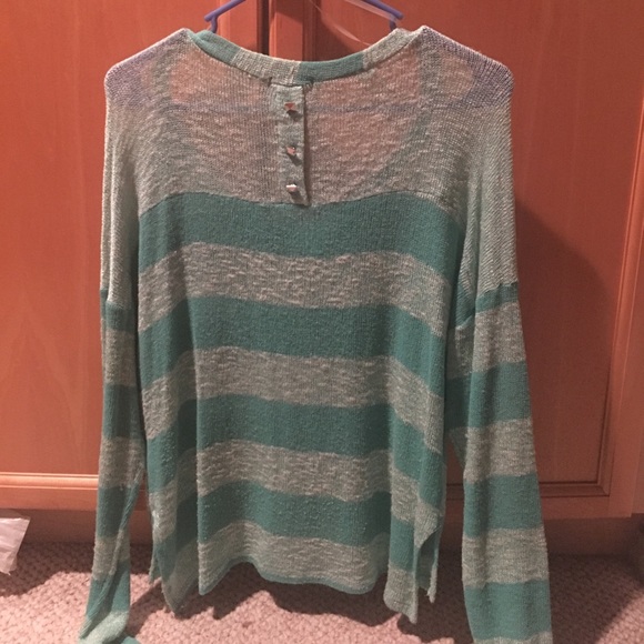 mine | Sweaters | Mint Blue Color Striped Knit | Poshmark