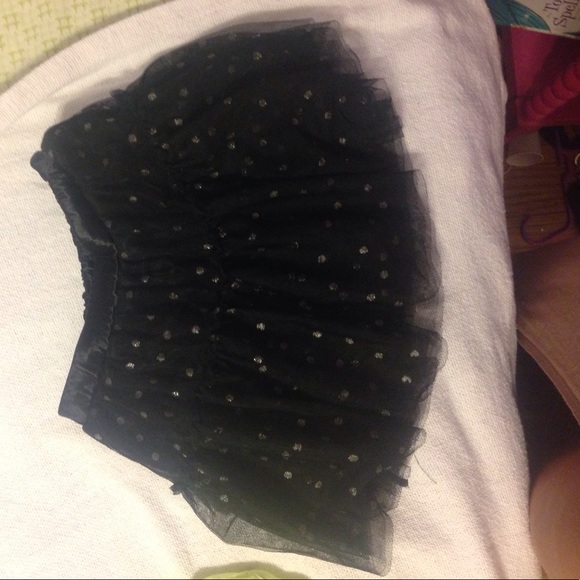 Bottoms | Fab Kids Girls Tutu Black Polka Dots Are Silver | Poshmark
