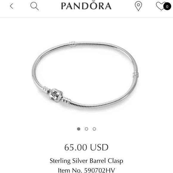 Pandora | Jewelry | Pandora Sterling Silver Barrel Clasp Bracelet ...