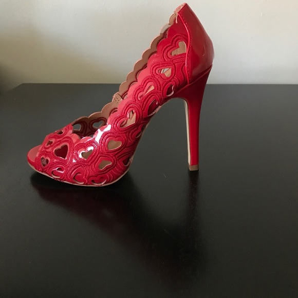 Shoe Dazzle | Shoes | Red Heart Cutout Heels | Poshmark