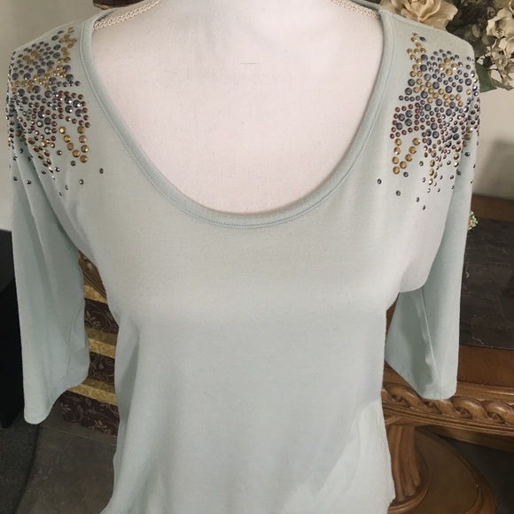 eyelash couture | Tops | New Rhinestone Shoulder Sheer Back Top | Poshmark