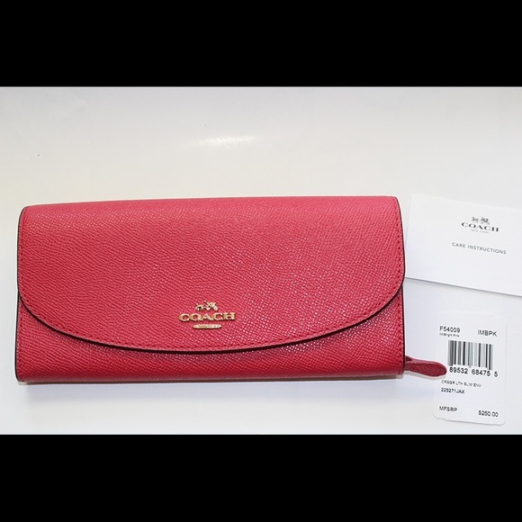 Coach | Bags | Coach Leather Slim Envelope Wallet | Poshmark