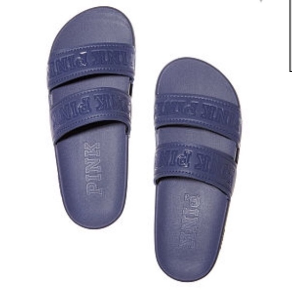 PINK Victoria's Secret | Shoes | Salenew Vs Pink Double Strap Slides ...