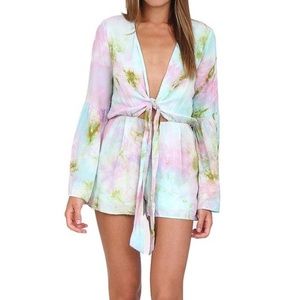 Pants & Jumpsuits | Pastel Multicolor Tie Dye Romper | Poshmark