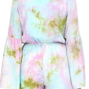 Pants & Jumpsuits | Pastel Multicolor Tie Dye Romper | Poshmark