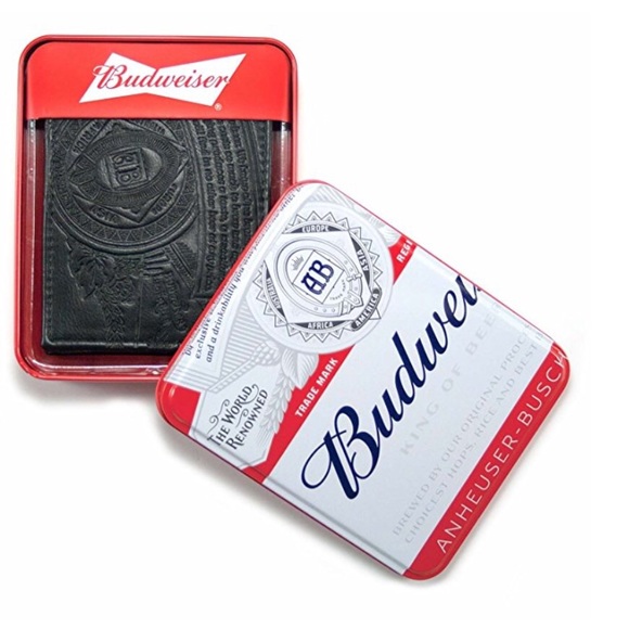 Budweiser | Accessories | Budweiser Embossed Leather Bifold Wallet ...