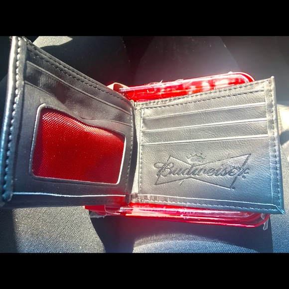 Budweiser | Accessories | Budweiser Embossed Leather Bifold Wallet ...