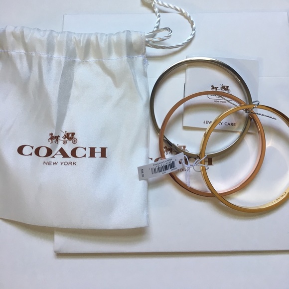 Coach | Jewelry | Coach Tri Colored Bangles | Poshmark
