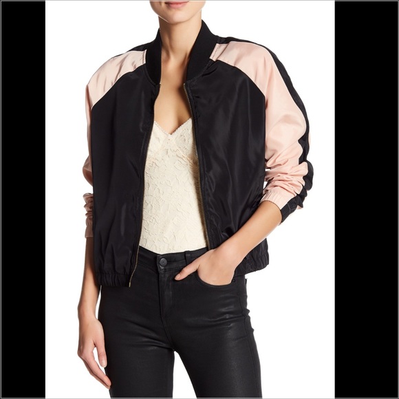 Free Press | Jackets & Coats | Trendy Blush Black Bomber Jacket | Poshmark