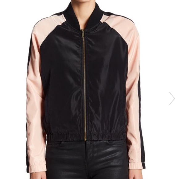 Free Press | Jackets & Coats | Trendy Blush Black Bomber Jacket | Poshmark