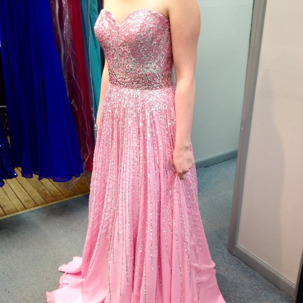 Light Pink Sparkly Prom Dress - Gem
