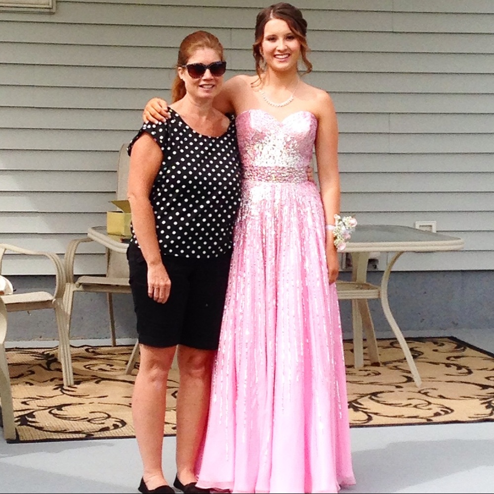 Light Pink Sparkly Prom Dress - Gem