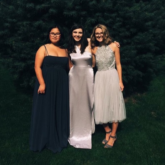 Maya | Dresses | Maya High Neck Tulle Dress Asos In Gray | Poshmark