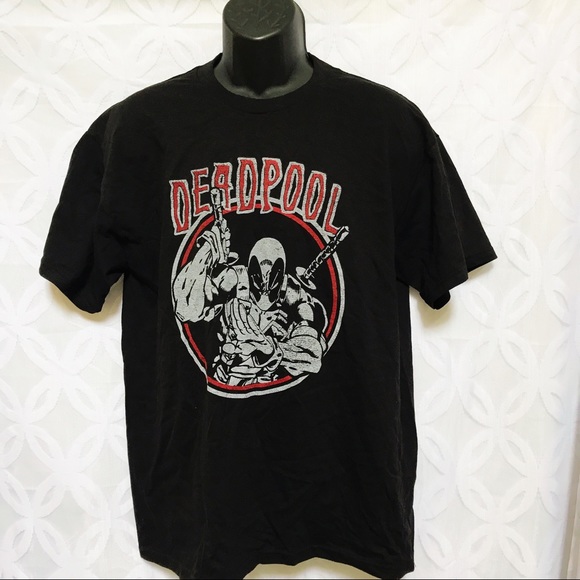 Marvel | Shirts | Marvel Deadpool Black Tee | Poshmark