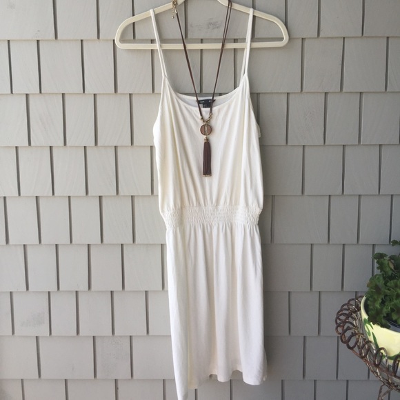 H&M | Dresses | Hm Basics Ivory Sleeveless Spaghetti Strap Dress | Poshmark