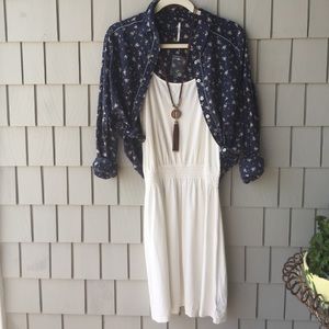 H&M | Dresses | Hm Basics Ivory Sleeveless Spaghetti Strap Dress | Poshmark