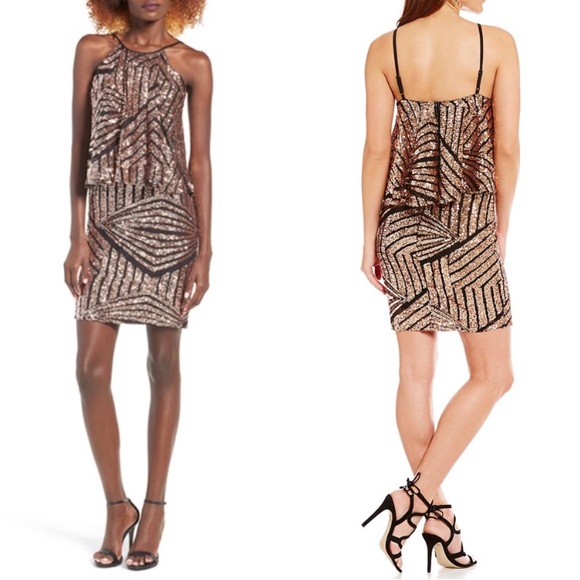 devlin | Dresses | Host Pick Devlin Rose Gold Sequin Dress | Poshmark