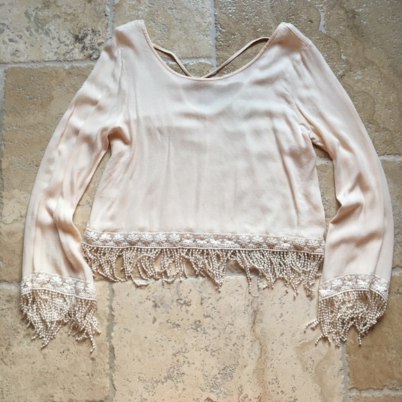 Alythea | Tops | Cream Fringe Top | Poshmark