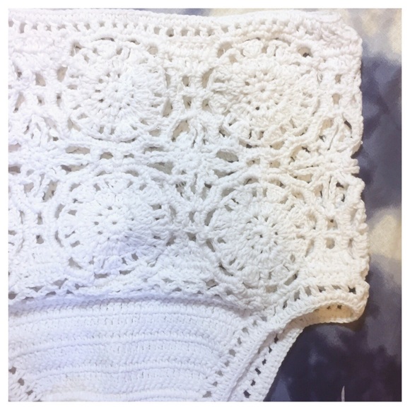 Boutique | Swim | Off Shoulder Crochet Knit High Waist Bikini | Poshmark