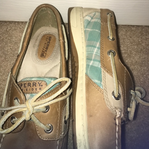 Sperry | Shoes | Like New Teal Plaid Sperry Boat Shoes | Poshmark