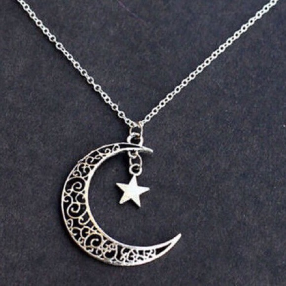 Baroque Vintage | Jewelry | Filigree Crescent Moon Star Necklace | Poshmark