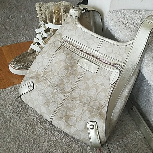 Coach | Bags | Bogo Coach Tan And Gold Crossbody | Poshmark