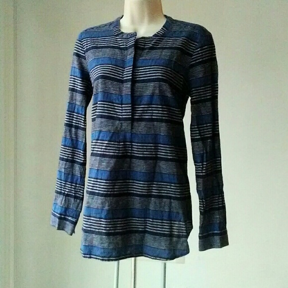 Old Navy | Tops | Old Navy Blue Striped Linen Tunic | Poshmark