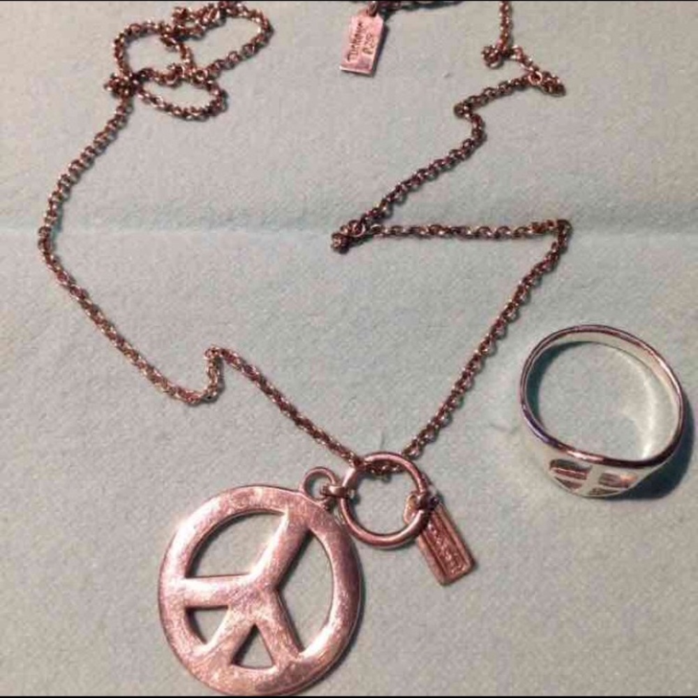Coach Peace Sign Necklace - Retired - Gem
