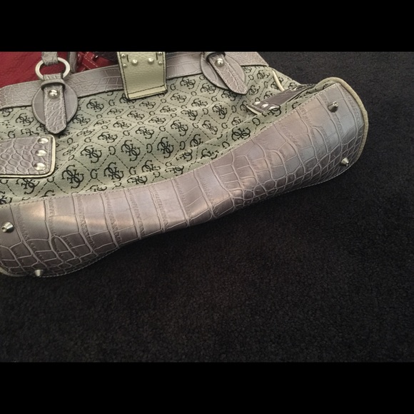 G by Guess | Bags | Guess Purse Silver And Black And Tan Like New ...