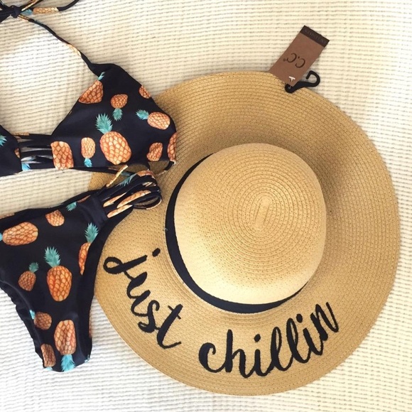 Accessories | Just Chillin Sun Hat Beach Hat Brand New | Poshmark