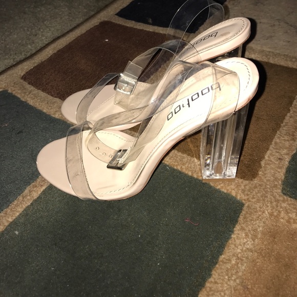 Boohoo | Shoes | Nudeclear Plastic Heels | Poshmark