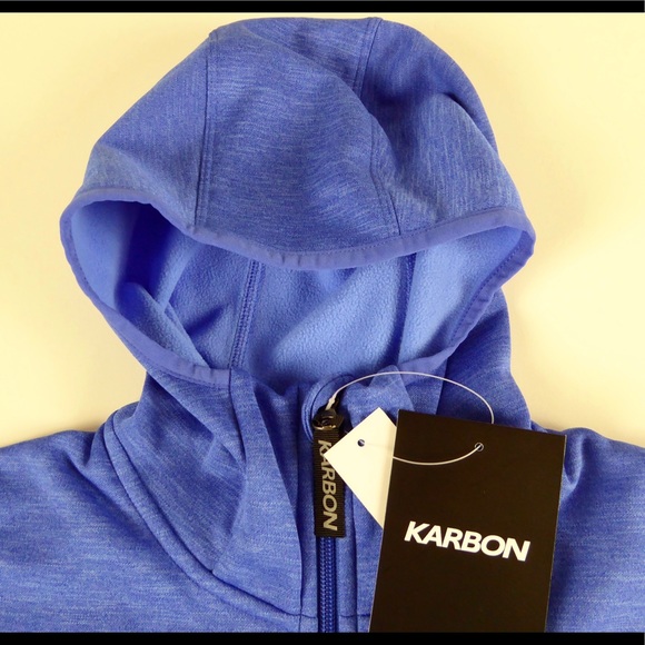Karbon | Shirts | Karbon Full Zip Light Fleece Scuba Neck Hoodie Nwt ...
