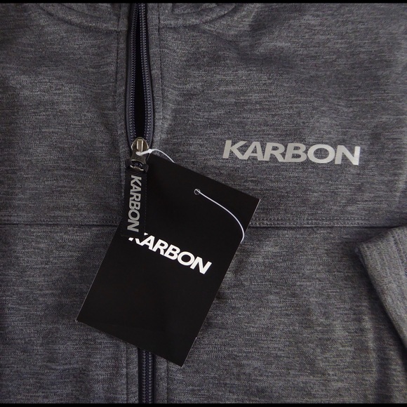 Karbon | Shirts | Karbon Light Fleece Full Zip Scuba Neck Hoodie Nwt ...