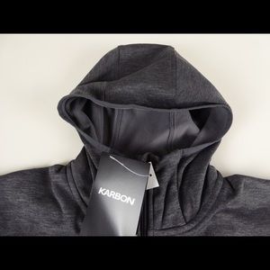 Karbon | Shirts | Karbon Light Fleece Full Zip Scuba Neck Hoodie Nwt ...
