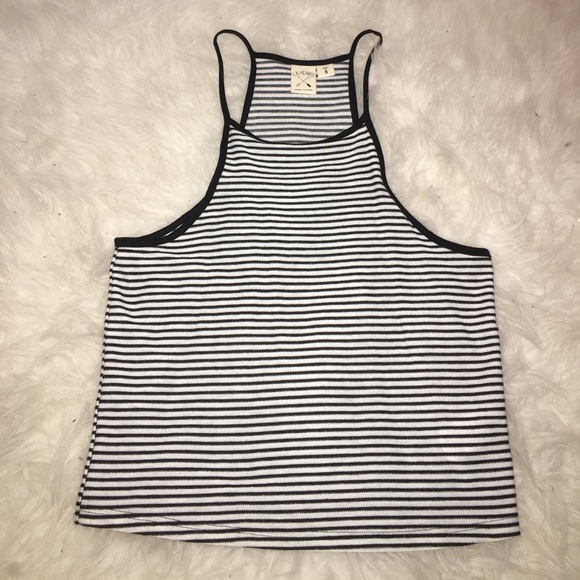 Zara | Tops | La Hearts High Neck Black And White Striped Top | Poshmark