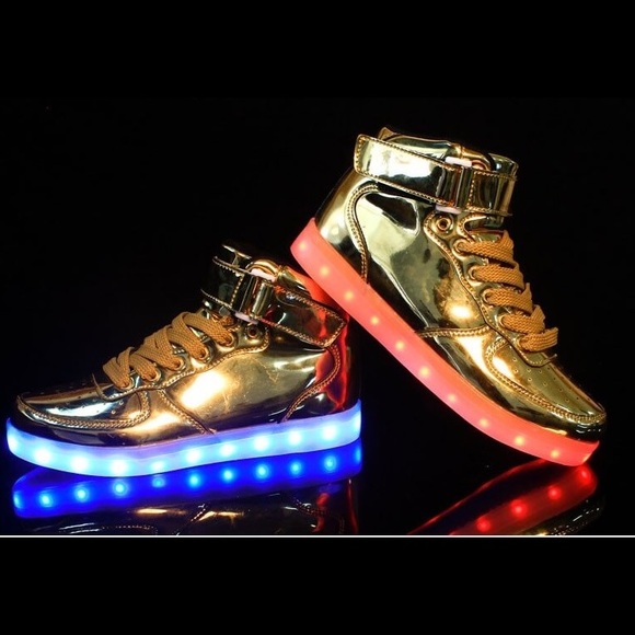 bright led shoes | Shoes | Led Light Up Shoes Gold Kids Adult | Poshmark