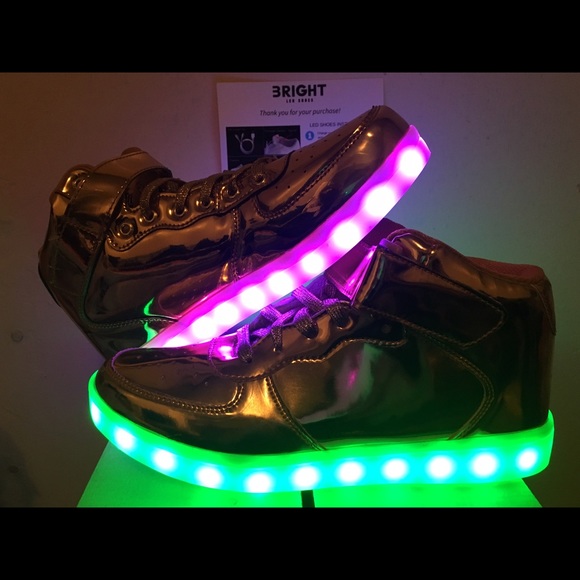 bright led shoes | Shoes | Led Light Up Shoes Gold Kids Adult | Poshmark