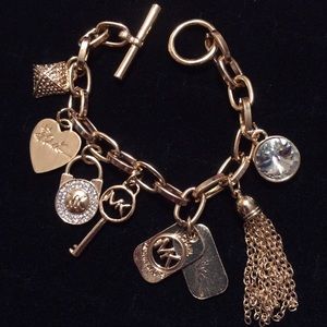 Michael Kors | Jewelry | Rare Mk Gold Crystal Charm Bracelet Gorgeous ...