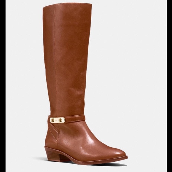 Coach | Shoes | Coach Caroline Riding Tall Calf Leather Boot | Poshmark