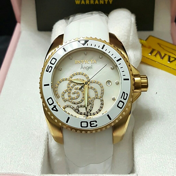 Invicta | Accessories | Big Saleinvicta Crystal Ladies White Watch ...