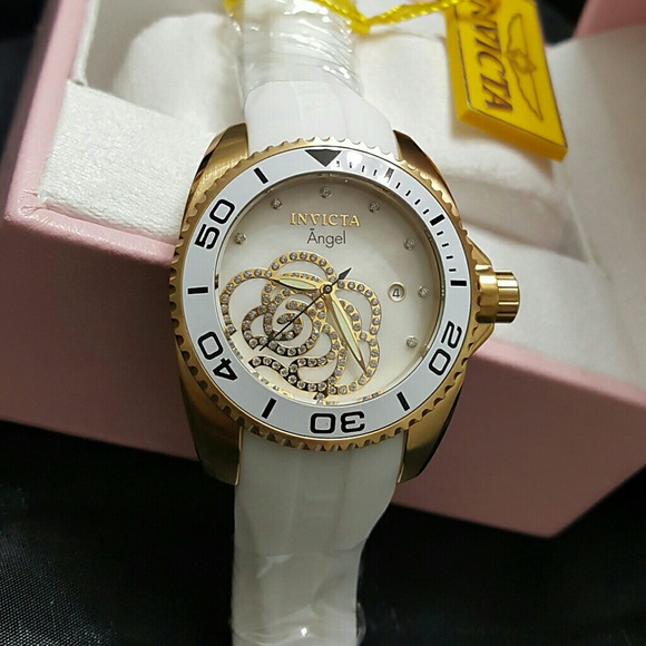 Invicta | Accessories | Big Saleinvicta Crystal Ladies White Watch ...