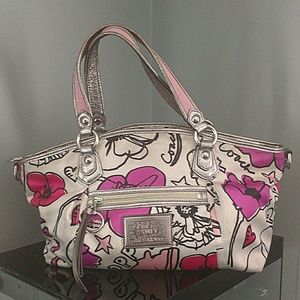 Coach | Bags | Coach Poppy Petal Print Rocker Purse Satchel | Poshmark